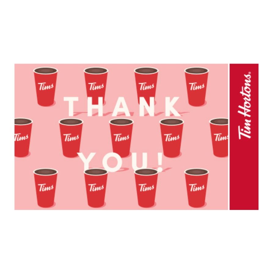 TIM HORTONS GIFT CARD - $100 - DIGITAL